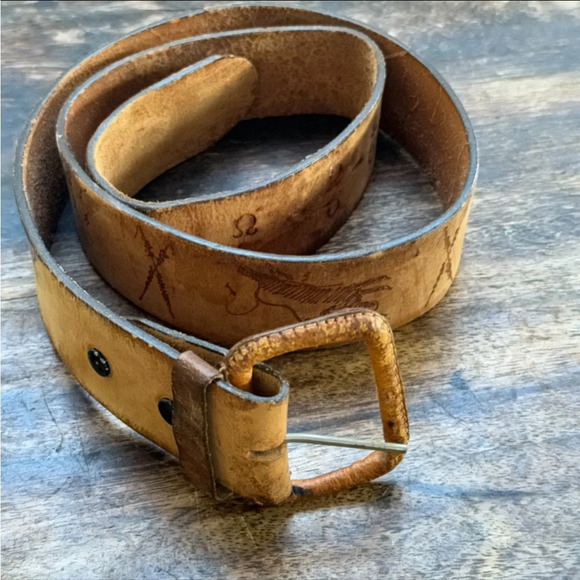 Accessories | Vintage Brown Leather Belt Native American | Poshmark